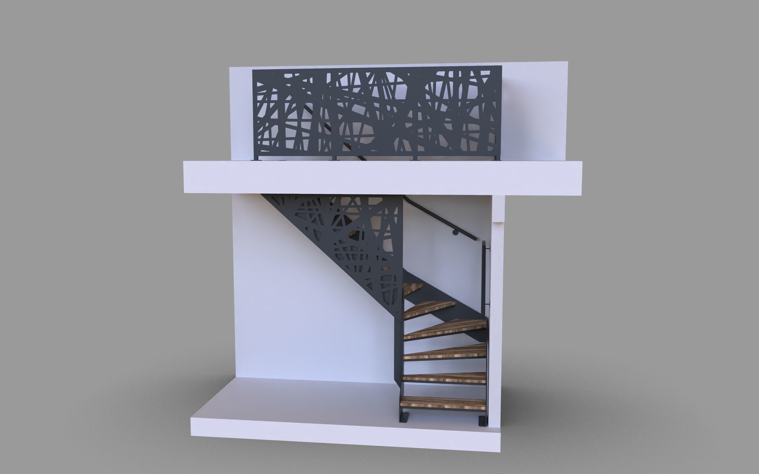 MODERN METAL STAIRS 3D model | CGTrader