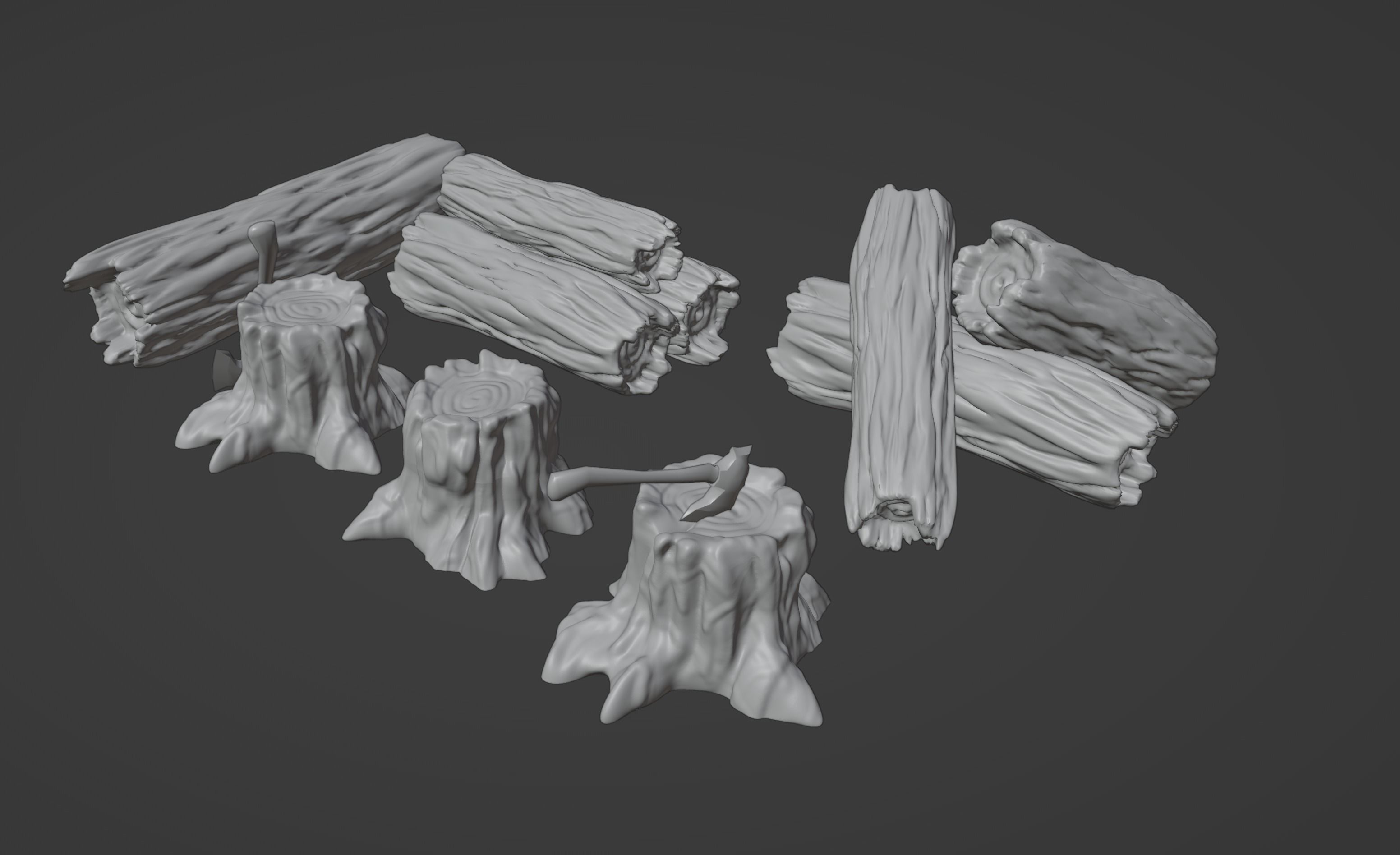 Tree trunks and logs 3D model 3D printable | CGTrader
