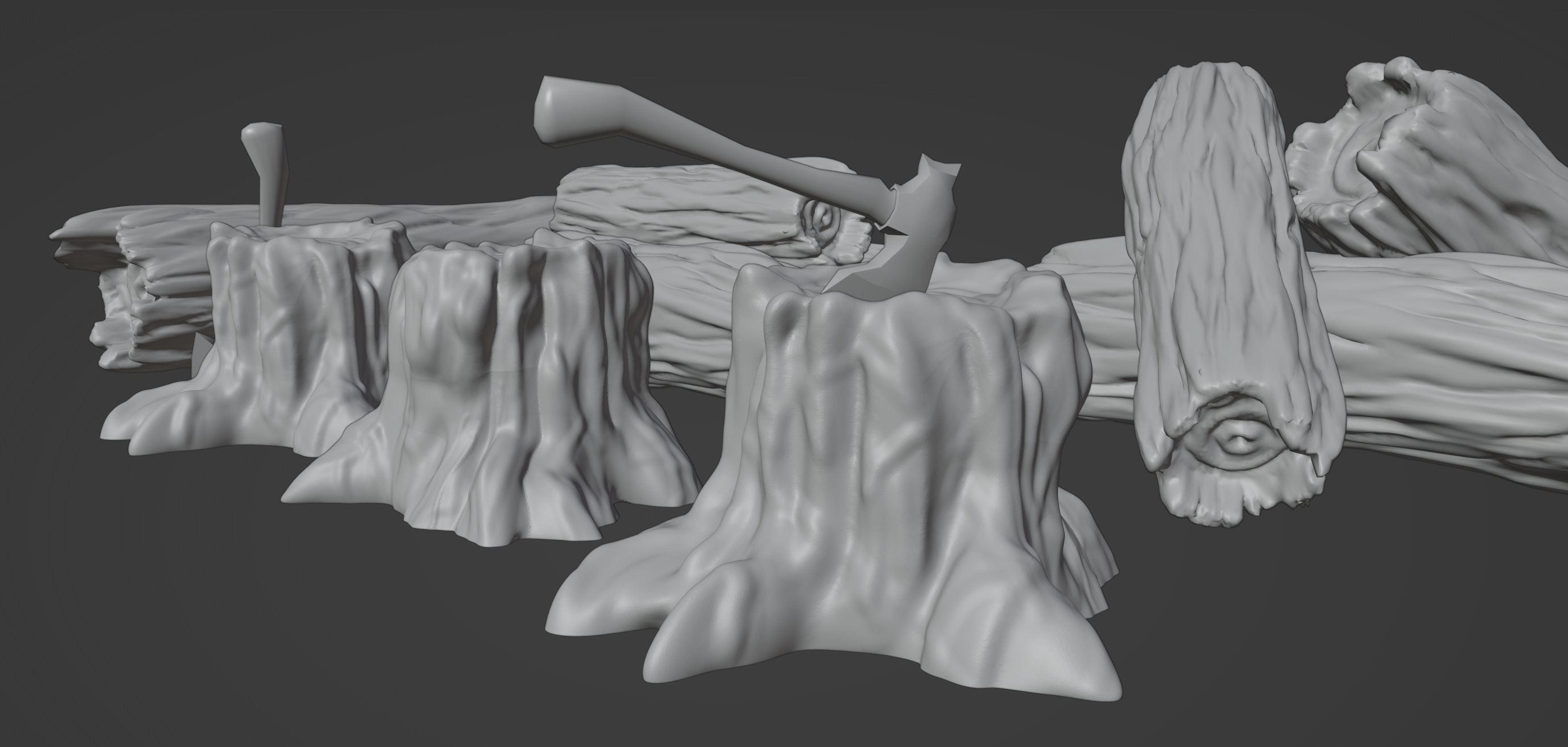 Tree trunks and logs 3D model 3D printable | CGTrader