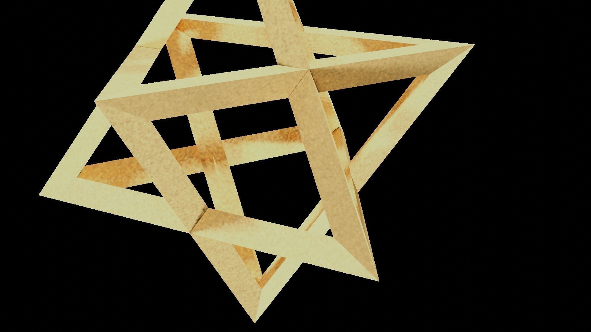 3D model Merkaba 3d low poly golden triangle VR / AR / low-poly | CGTrader