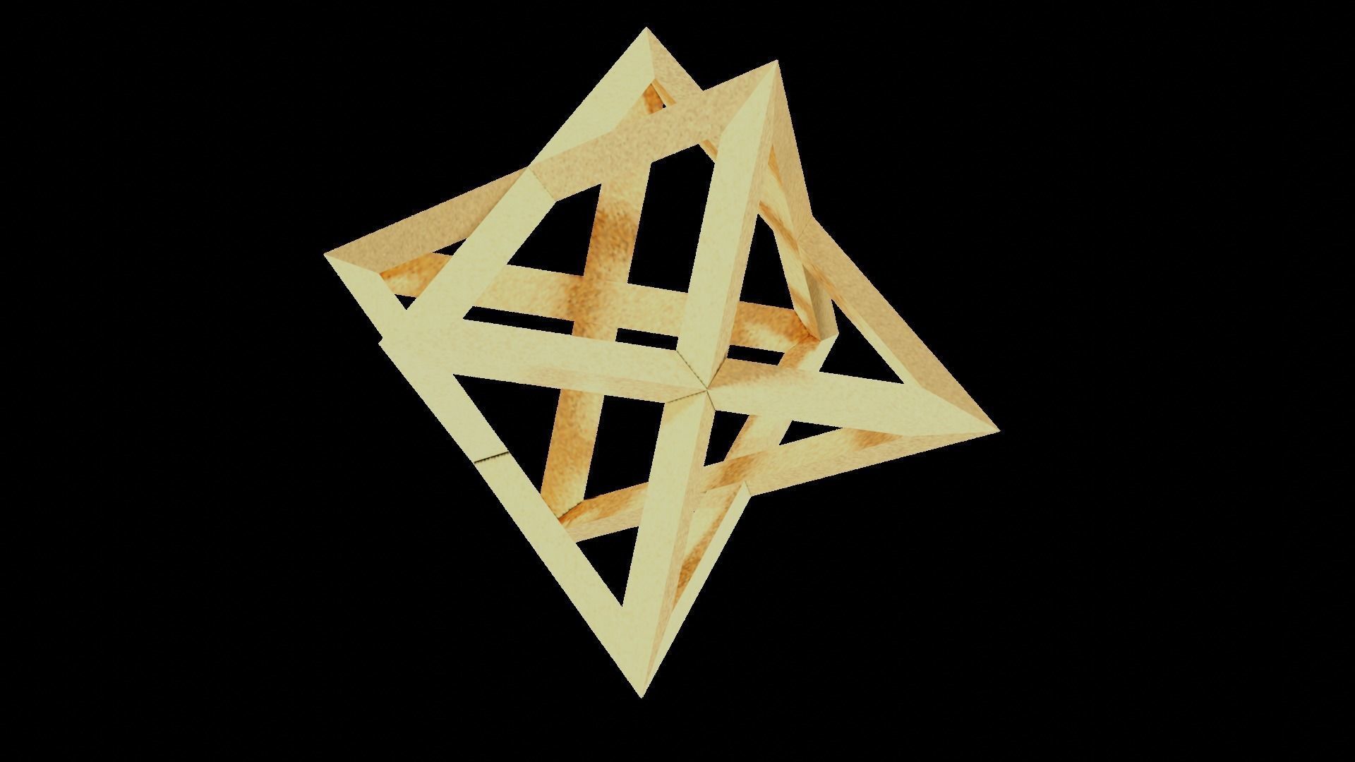 3D model Merkaba 3d low poly golden triangle VR / AR / low-poly | CGTrader
