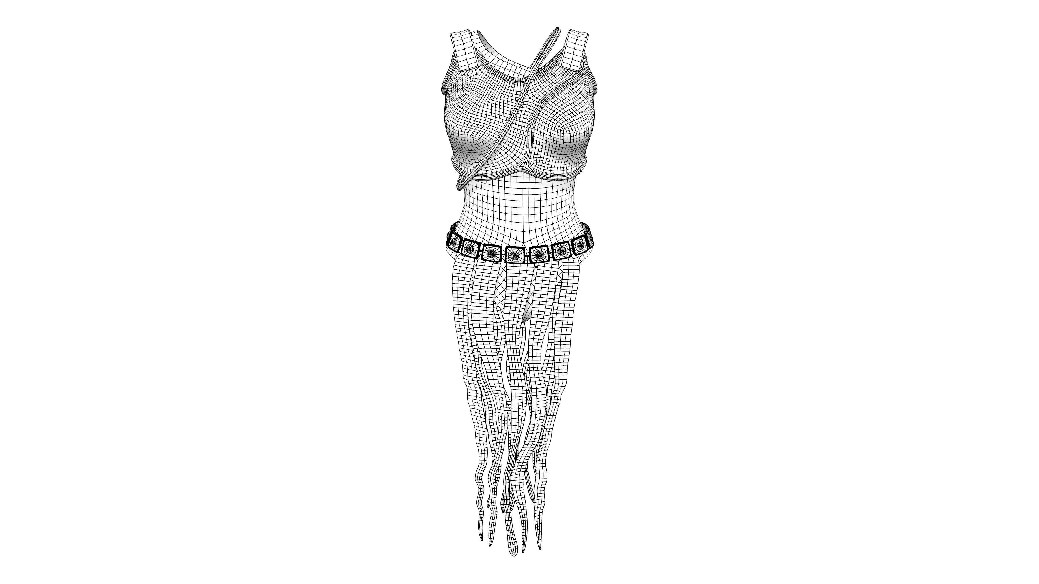 3D model Amazon Woman Warrior Golden Armour Costume Outfit Dress VR ...