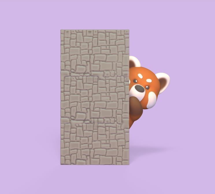 Red Panda Behind the Wall 3D model 3D printable | CGTrader