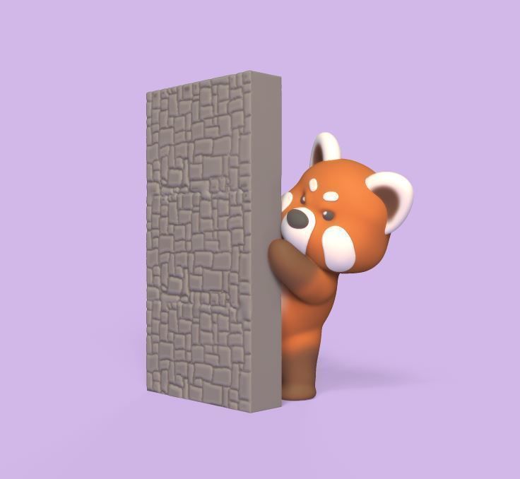 Red Panda Behind the Wall 3D model 3D printable | CGTrader