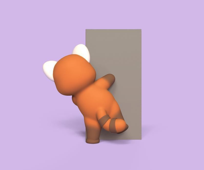 Red Panda Behind the Wall 3D model 3D printable | CGTrader