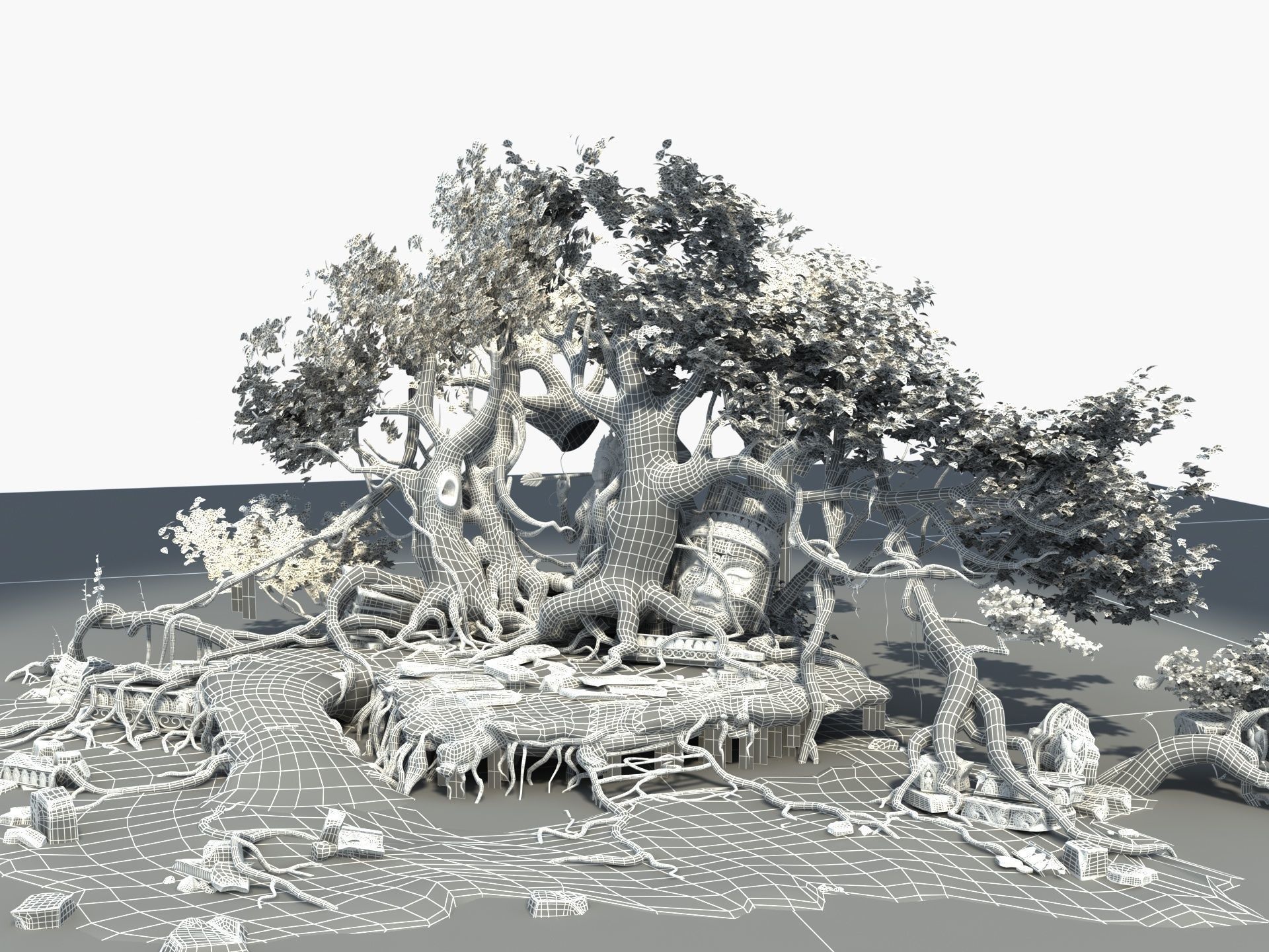 Temple Ruins Tree 3D model | CGTrader