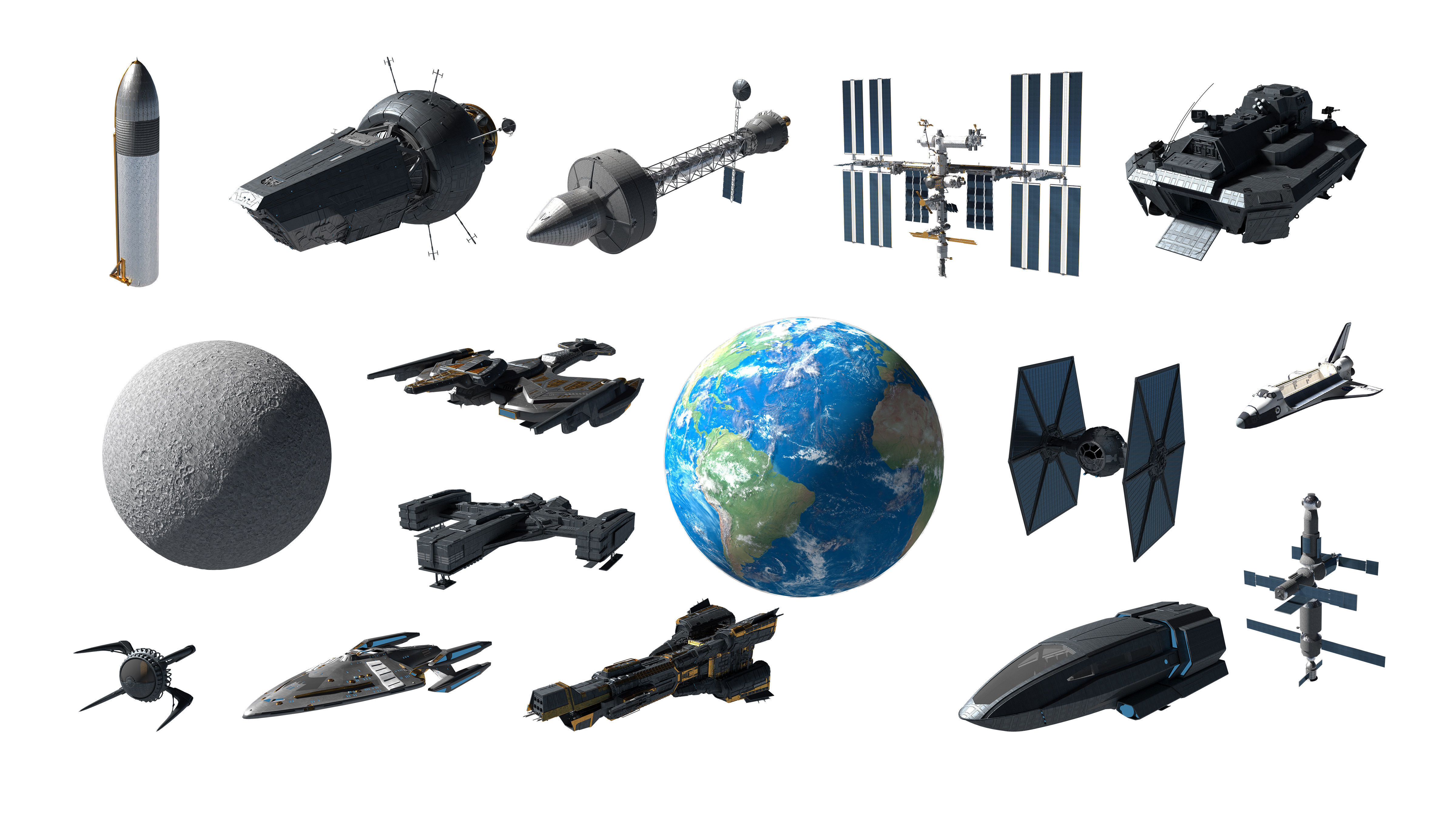 3D model Space Kitbash VR / AR / low-poly | CGTrader