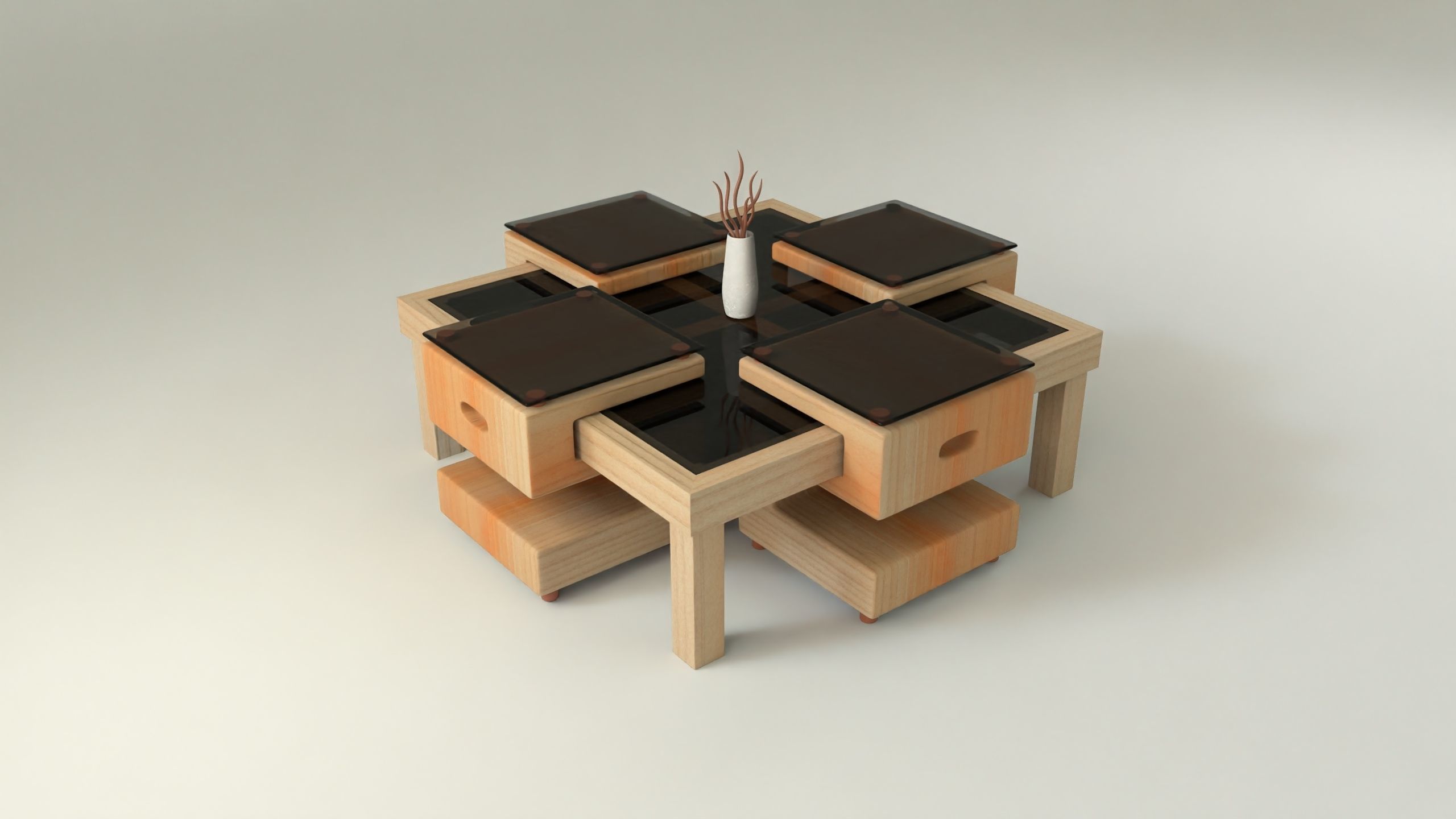 Table with Chairs Japanese style 3D model | CGTrader