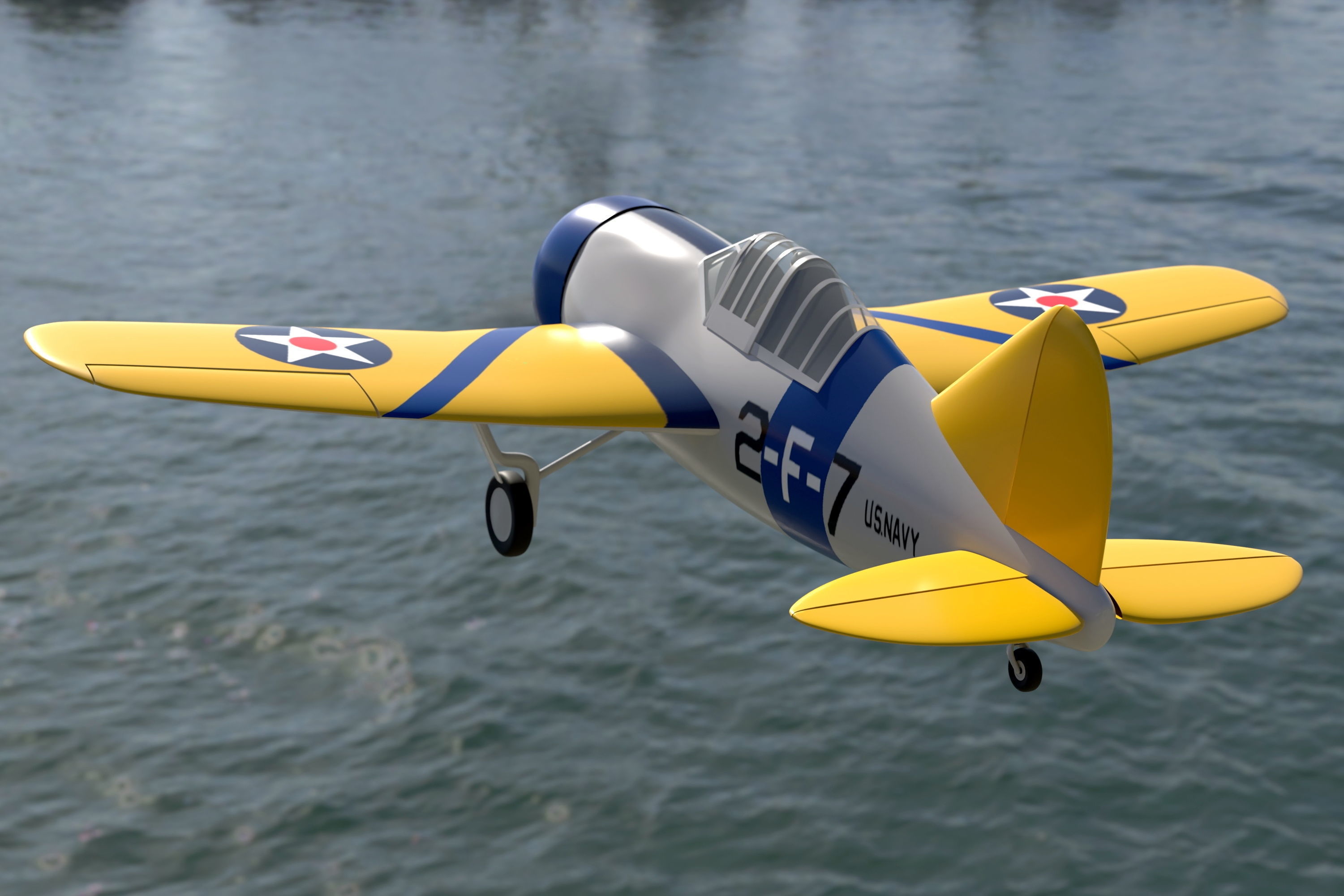 Brewster F2A Buffalo - very simple 3D model | CGTrader