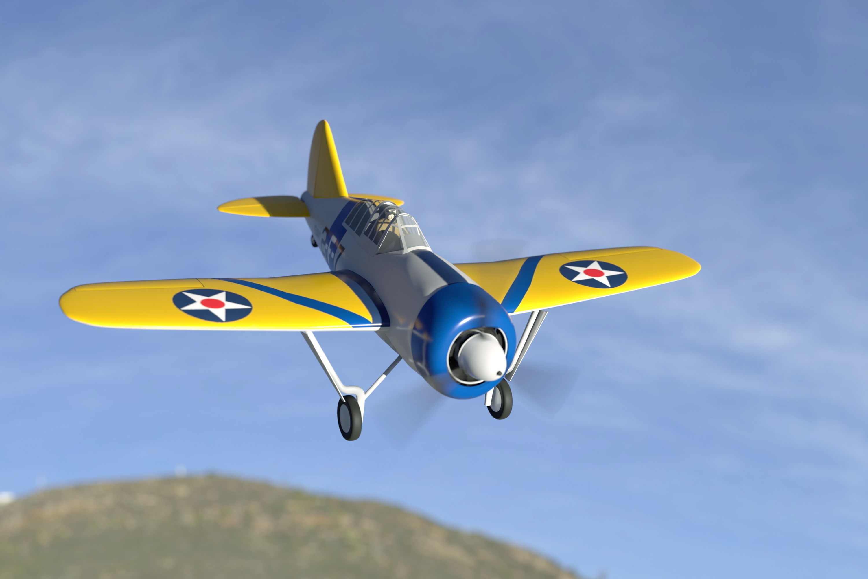 Brewster F2A Buffalo - very simple 3D model | CGTrader