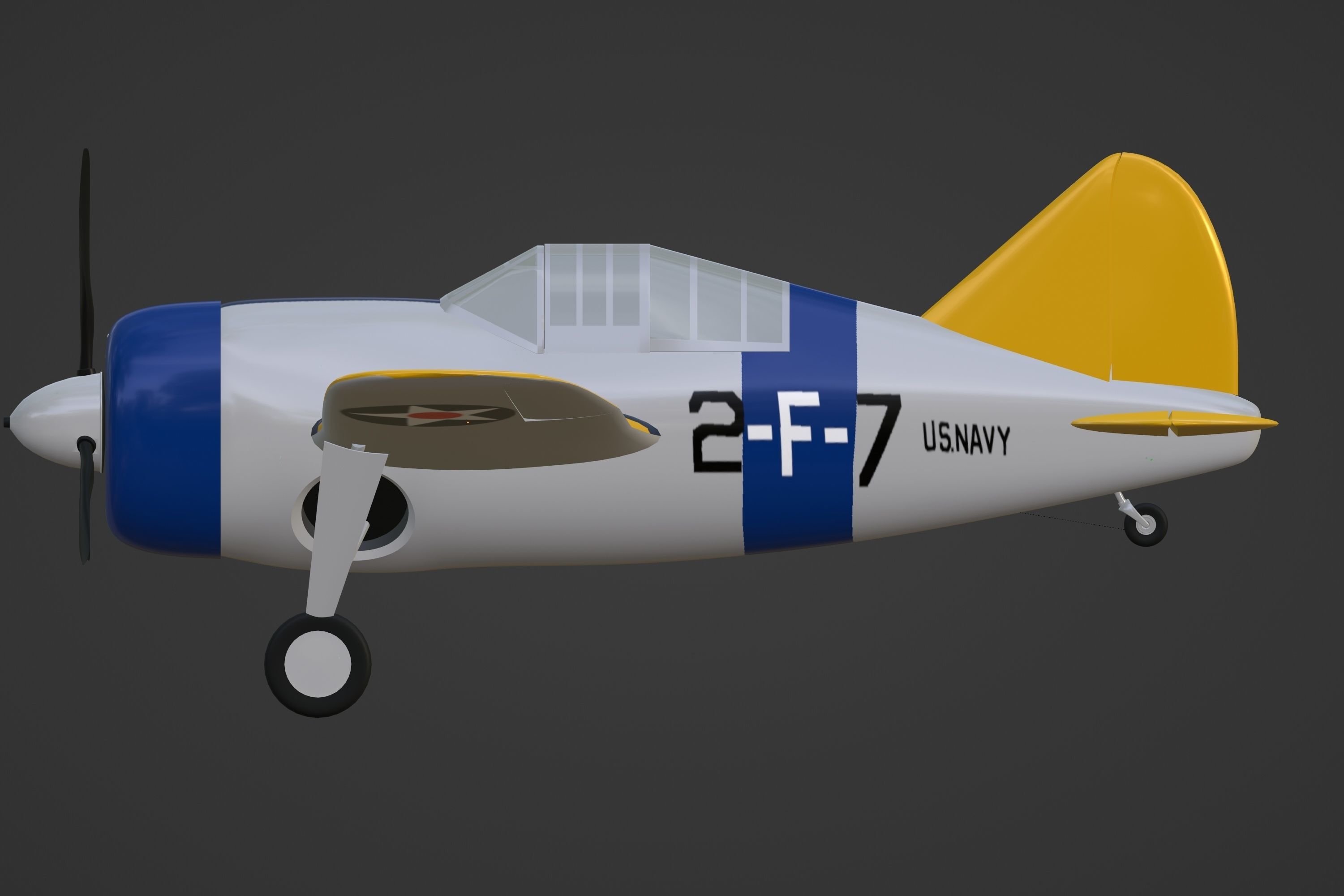 Brewster F2A Buffalo - very simple 3D model | CGTrader
