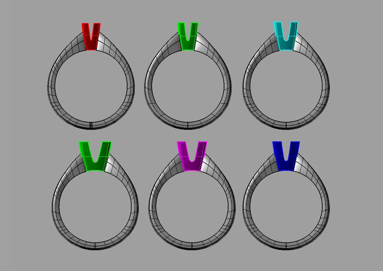 Set 12 pz Solitaire diamond Anello solitario Sl84 3D model 3D printable ...