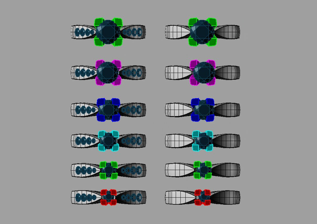 Set 12 pz Solitaire diamond Anello solitario Sl84 3D model 3D printable ...