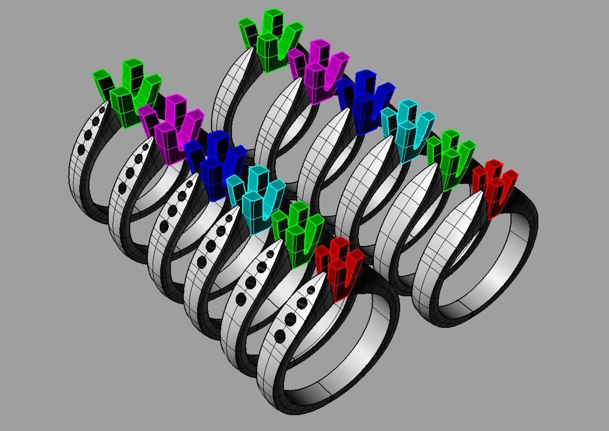 Set 12 pz Solitaire diamond Anello solitario Sl84 3D model 3D printable ...