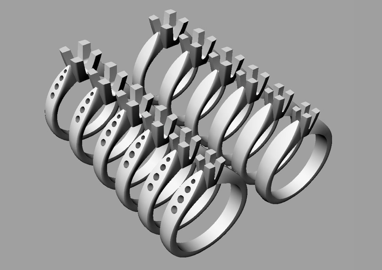 Set 12 pz Solitaire diamond Anello solitario Sl84 3D model 3D printable ...