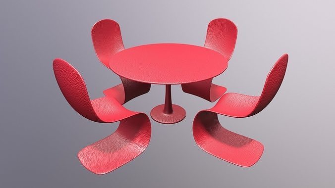 3D model Table and chairs VR / AR / low-poly | CGTrader