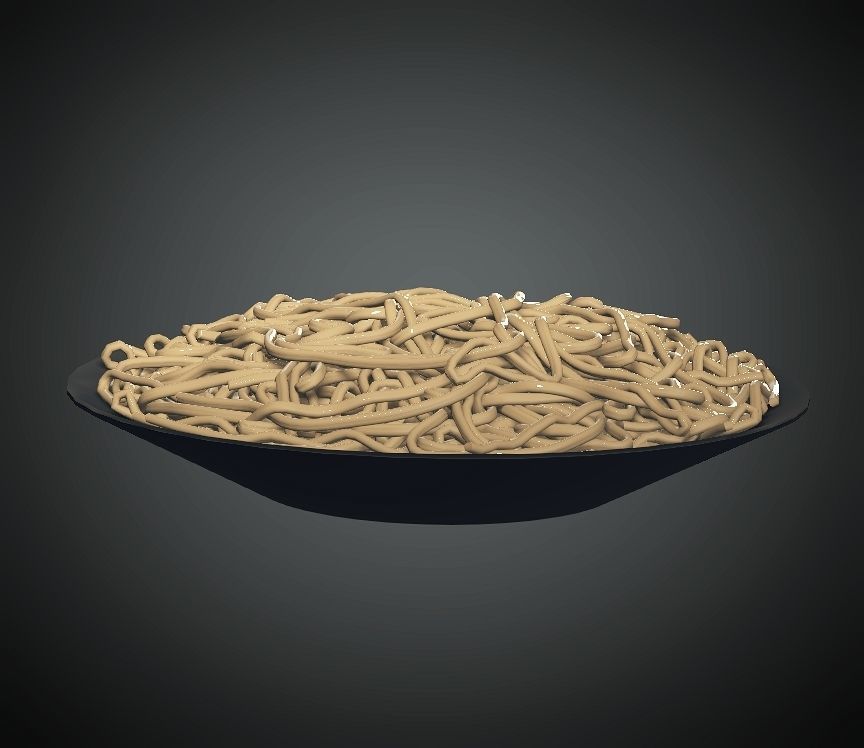 Noodles pile of on plate free 3D model | CGTrader