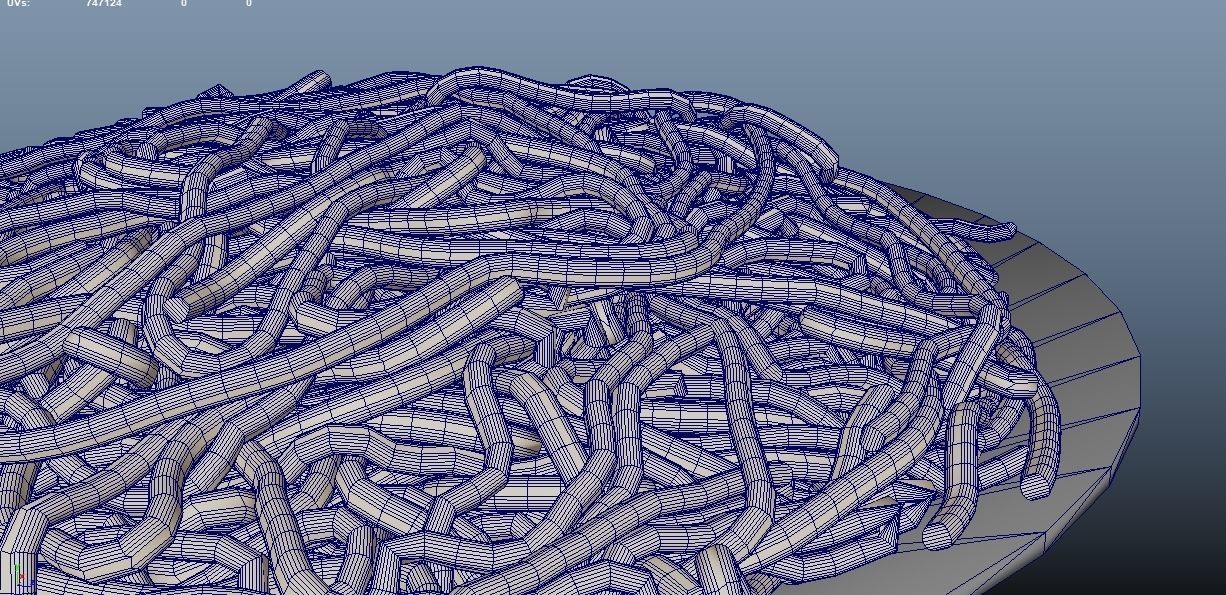 Noodles pile of on plate free 3D model | CGTrader