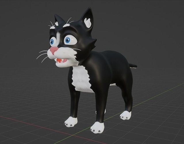 3D model Cat Cartoon style VR / AR / low-poly | CGTrader