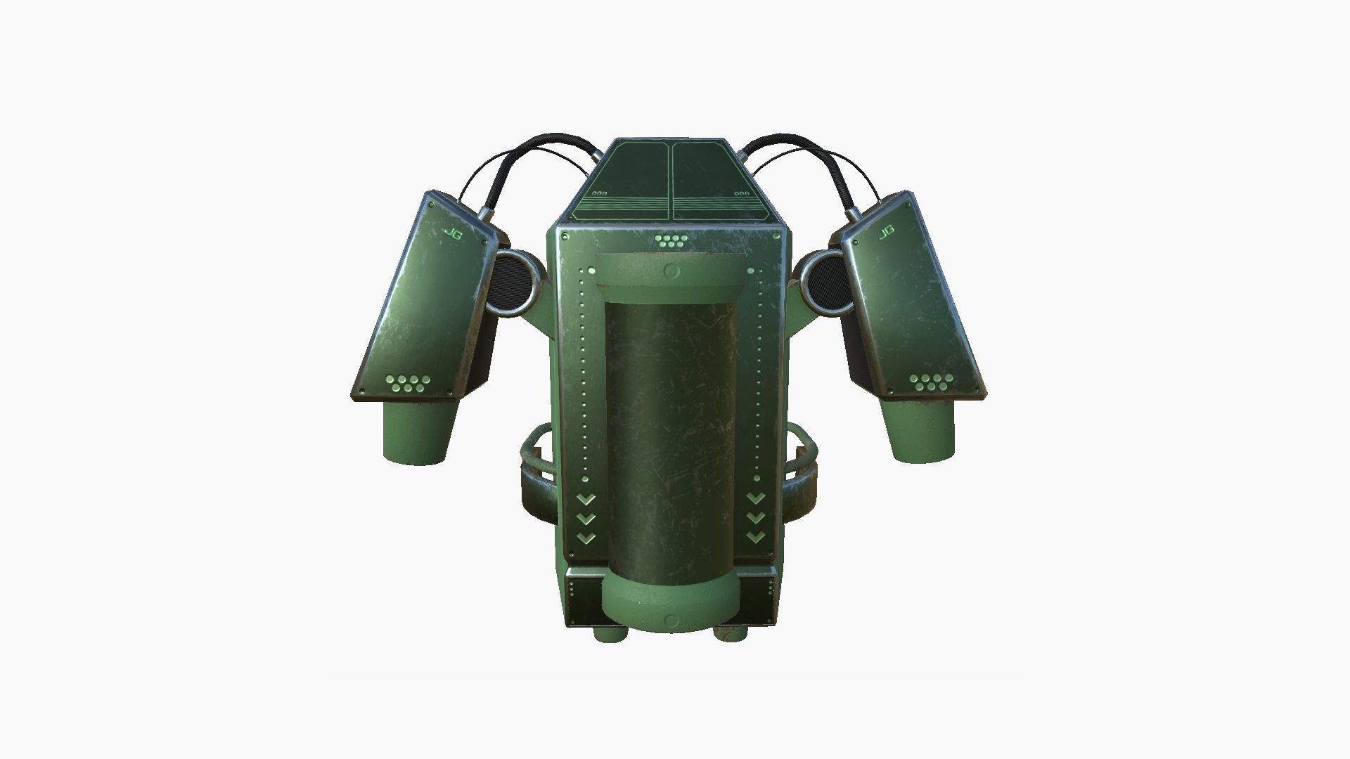 3D model Jetpack G09 Green Metal - SciFi Character Design VR / AR / low ...