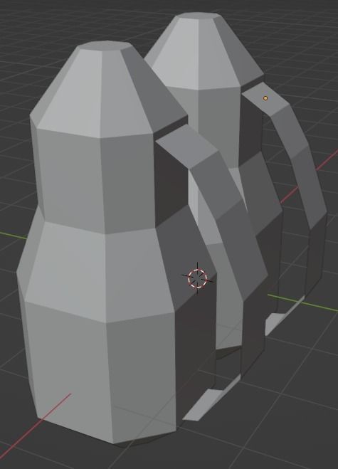 Low-Poly Jetpack pair of missiles 3D model 3D printable | CGTrader