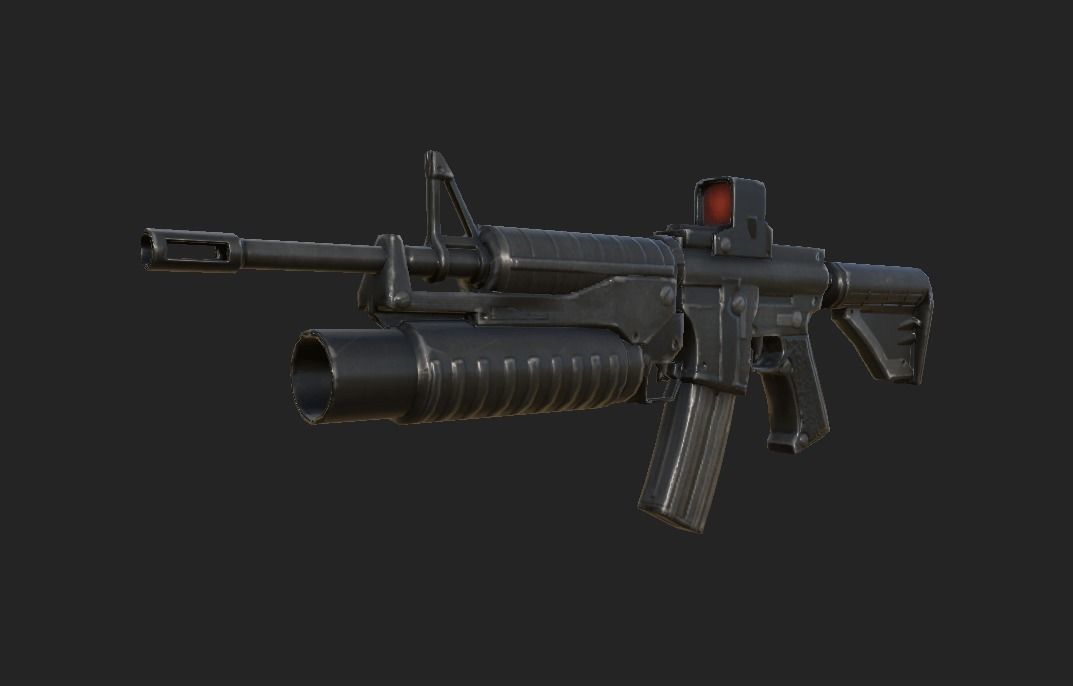 3D model MODERN RIFLE WITH GRENADE LAUNCHER VR / AR / low-poly | CGTrader