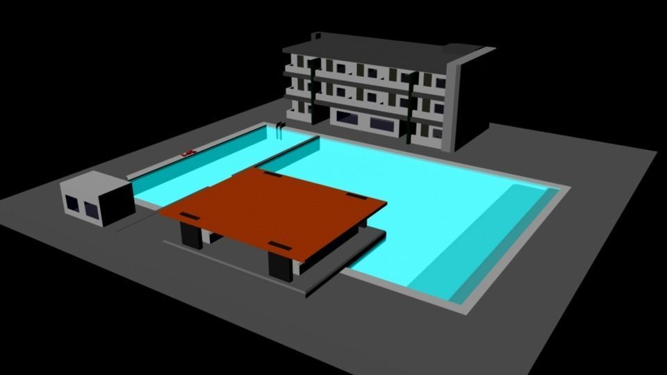 3D model Swimming Pool Complex Resort VR / AR / low-poly | CGTrader
