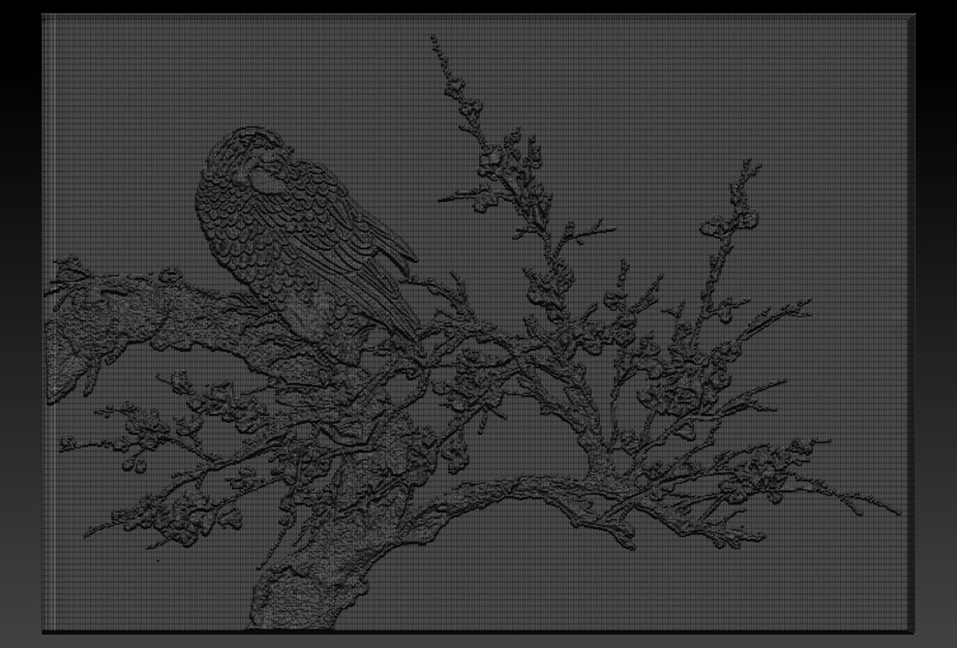 Birdd bird on branch 3D model 3D printable | CGTrader