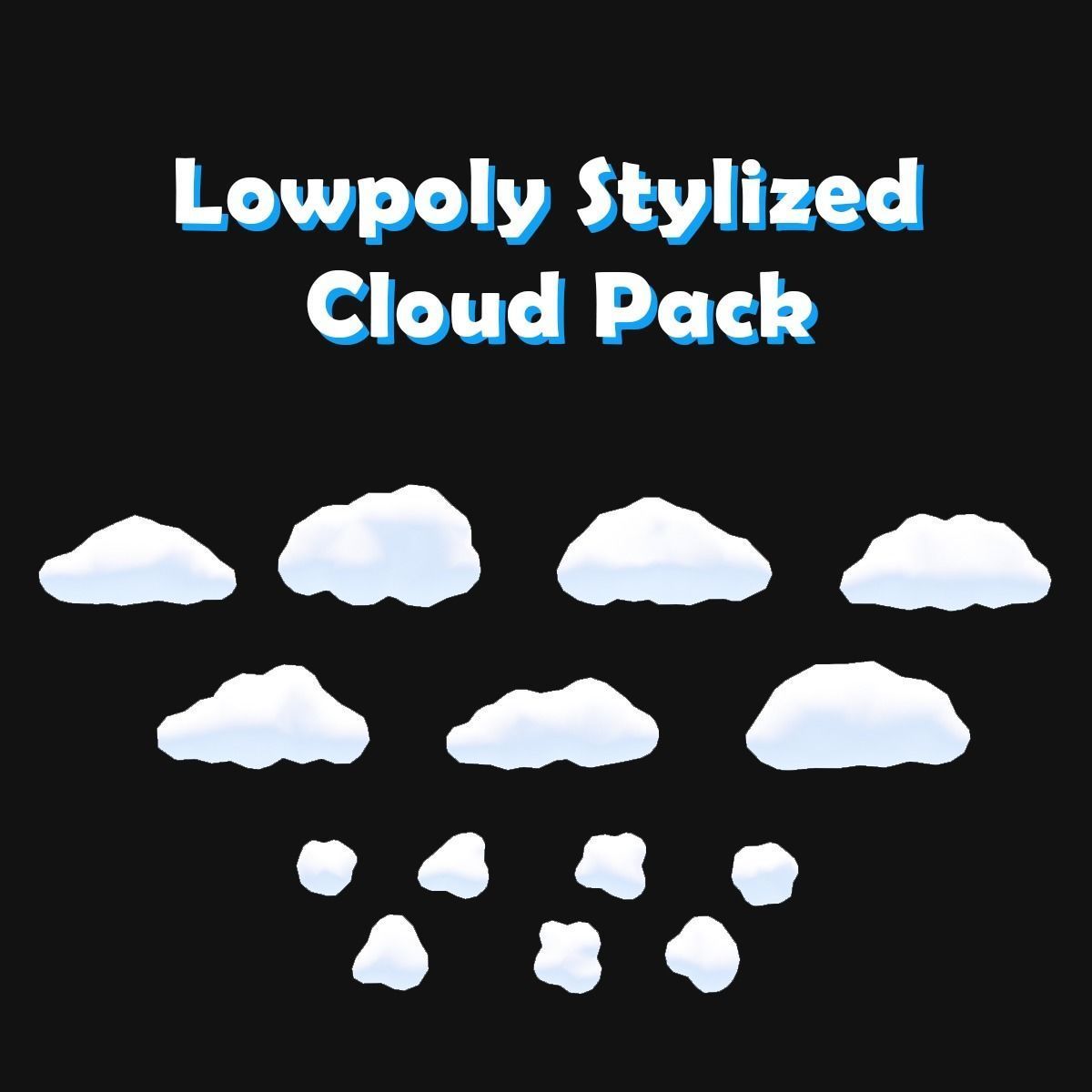 3D model Lowpoly Stylized Cloud Pack VR / AR / low-poly | CGTrader