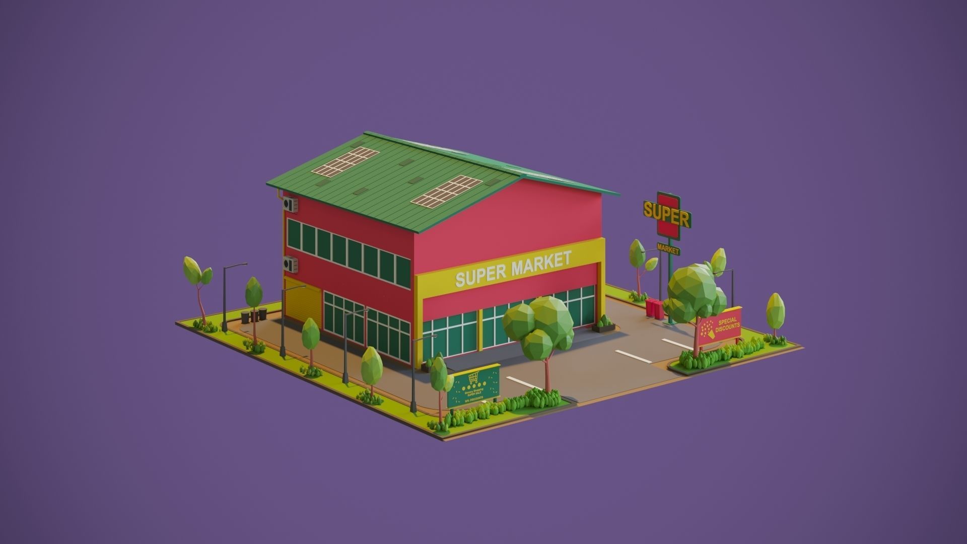 Cartoon Buildings 3D model | CGTrader