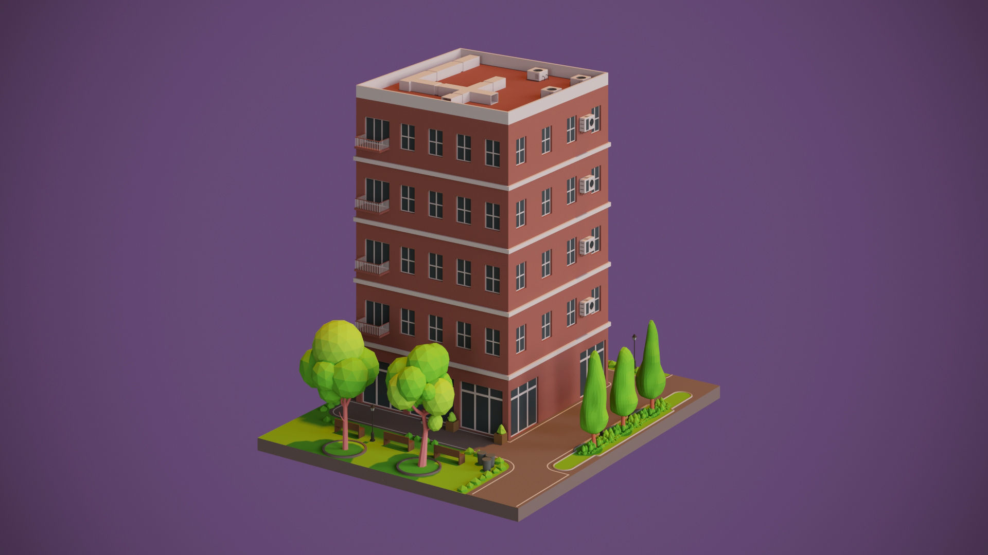 Cartoon Buildings 3D model | CGTrader
