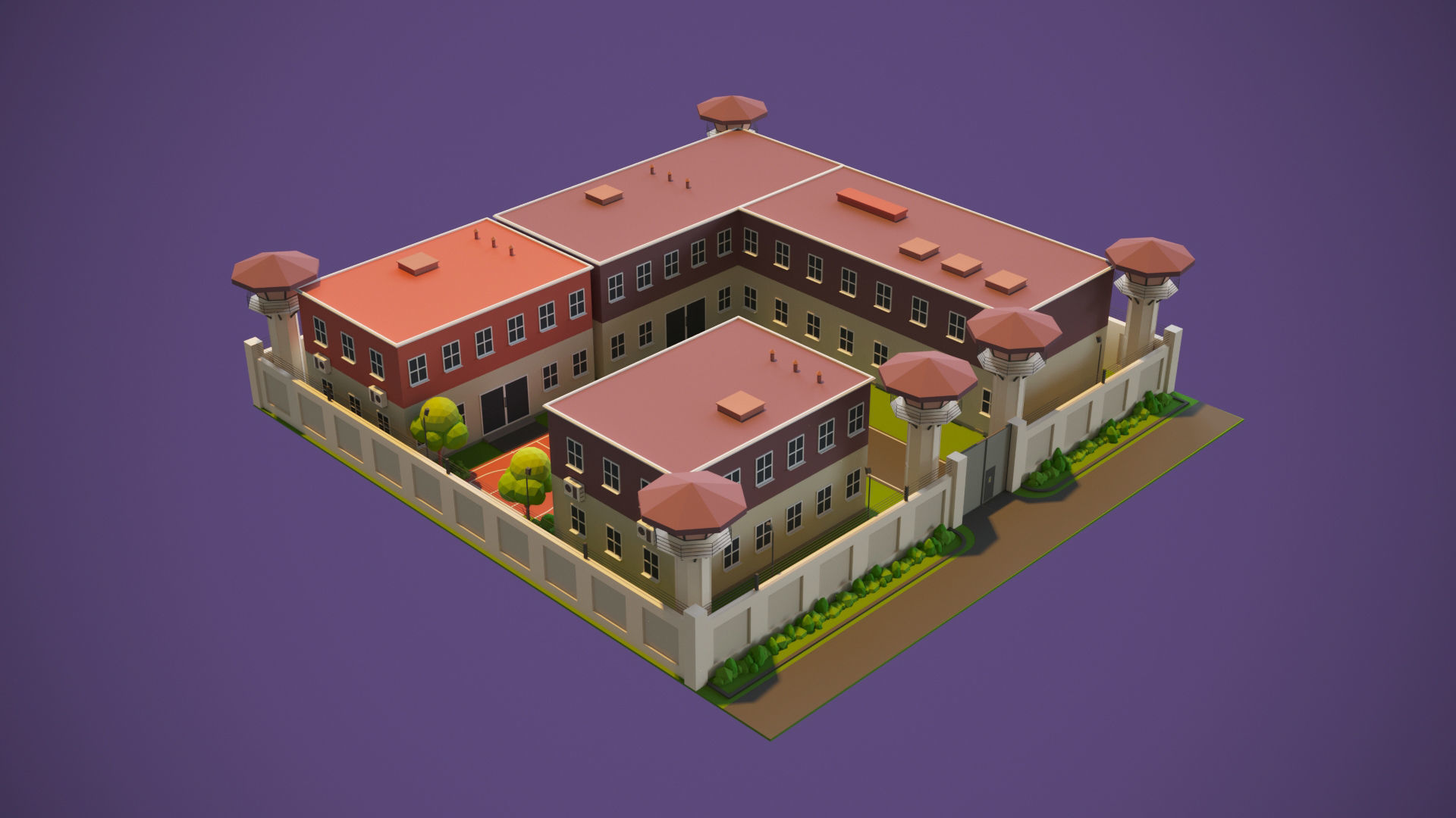 Cartoon Buildings 3D model | CGTrader