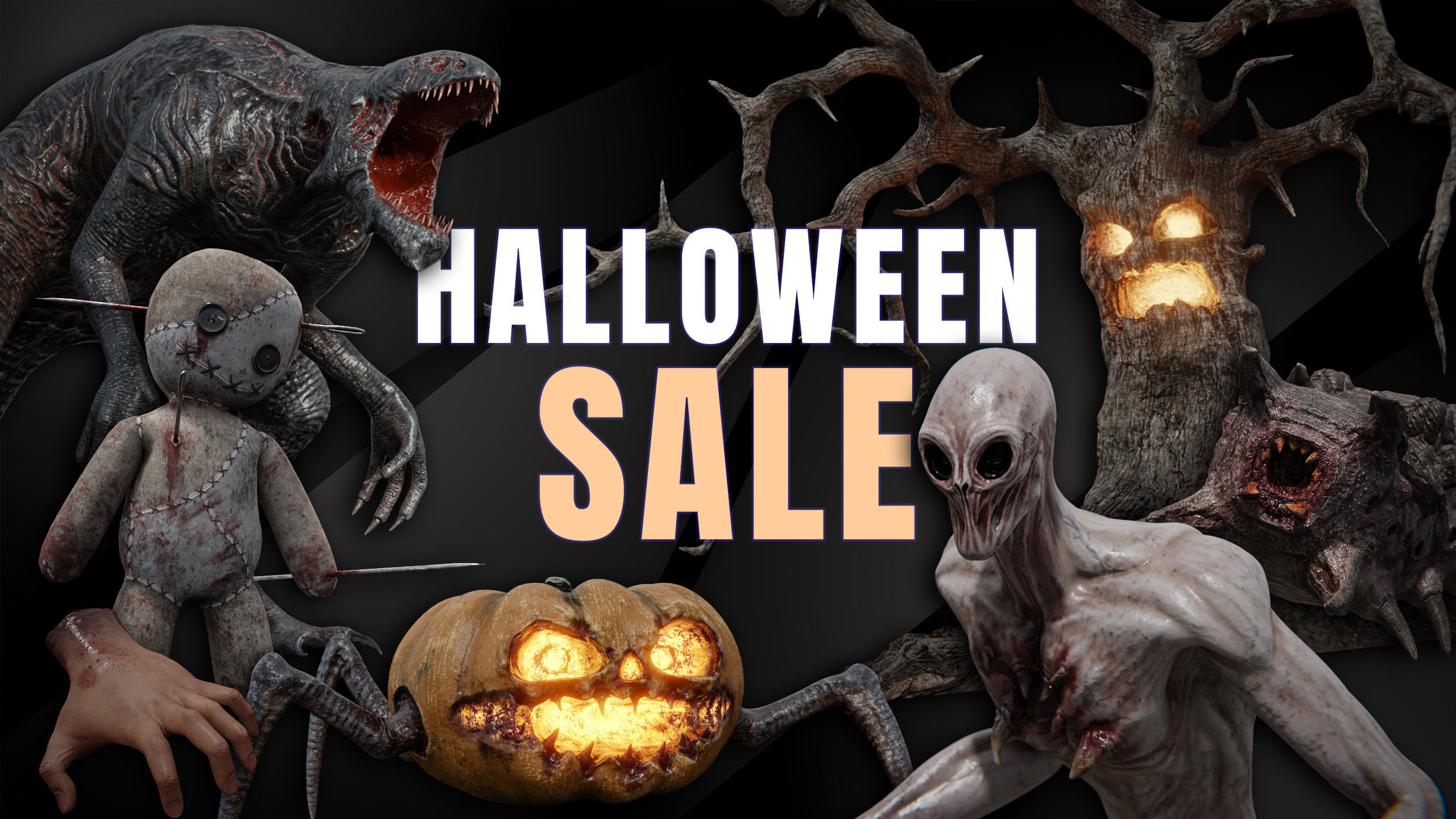 3D Model Collection Horror Creepy Monster VR / AR / low-poly | CGTrader