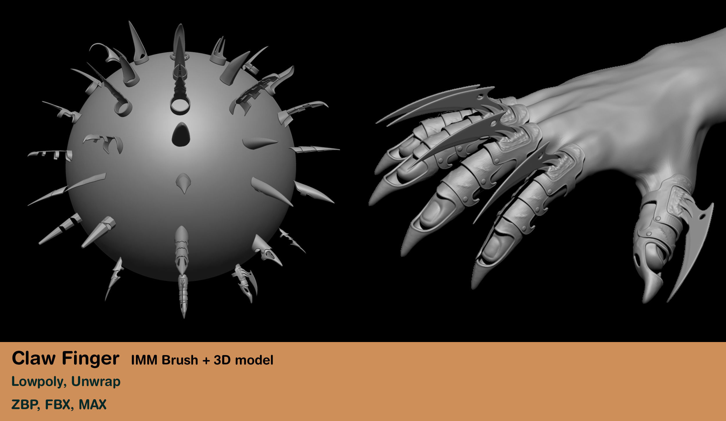 3D model 33 Claw Finger VR / AR / low-poly | CGTrader