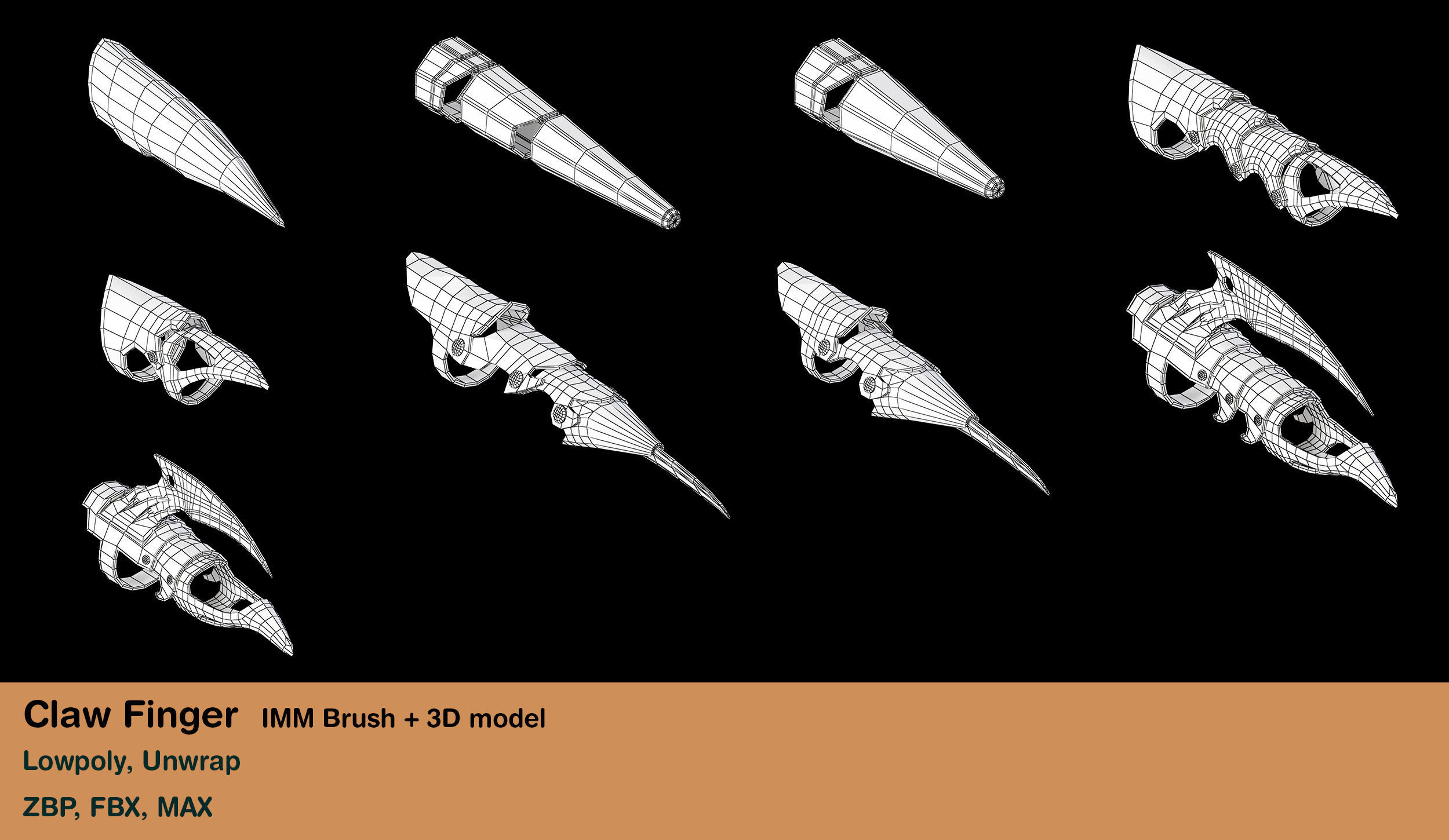 3D model 33 Claw Finger VR / AR / low-poly | CGTrader