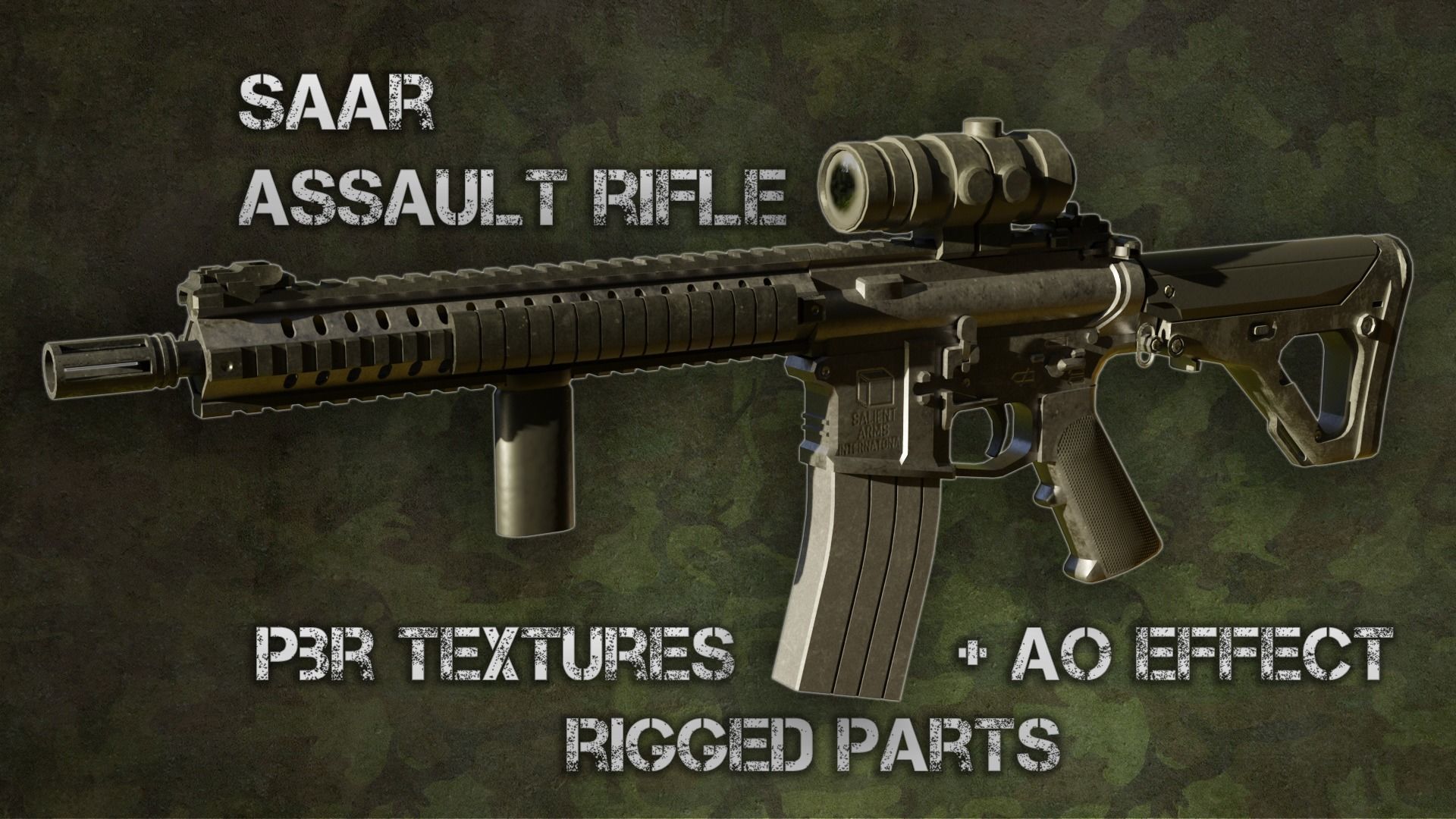 3D model SAAR Assault Rifle VR / AR / low-poly rigged | CGTrader