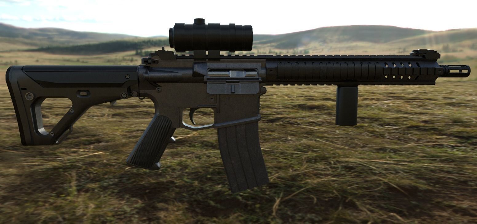 3D model SAAR Assault Rifle VR / AR / low-poly rigged | CGTrader