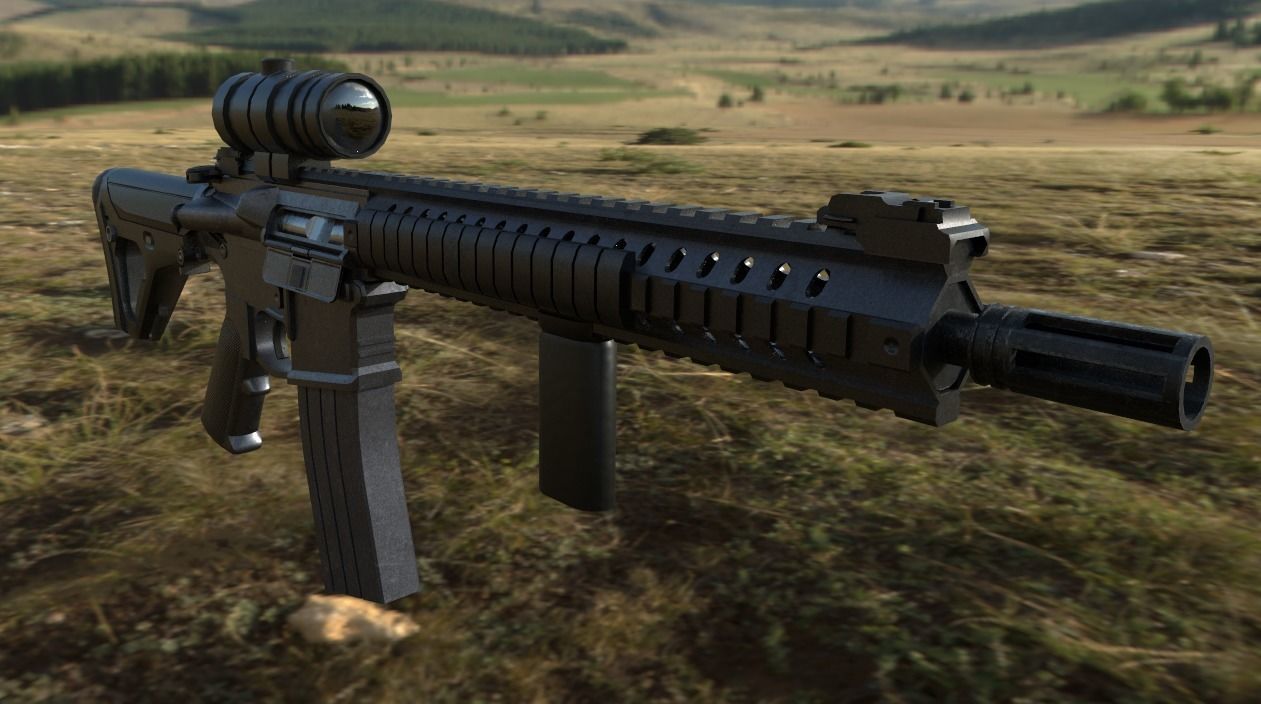 3D model SAAR Assault Rifle VR / AR / low-poly rigged | CGTrader