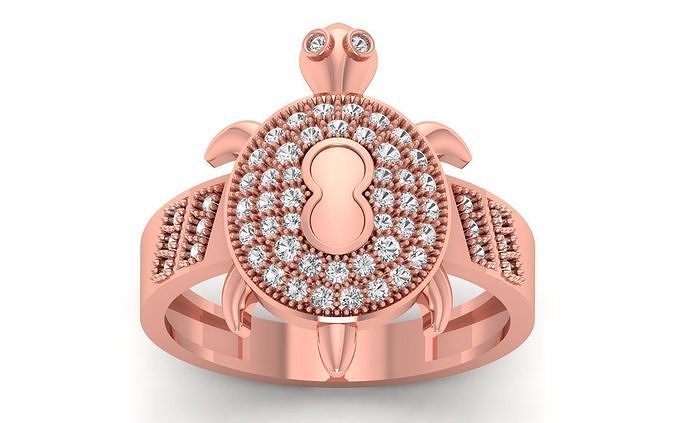 Solitaire Wedding Engagement Tortoise Ring 3D model 3D printable | CGTrader