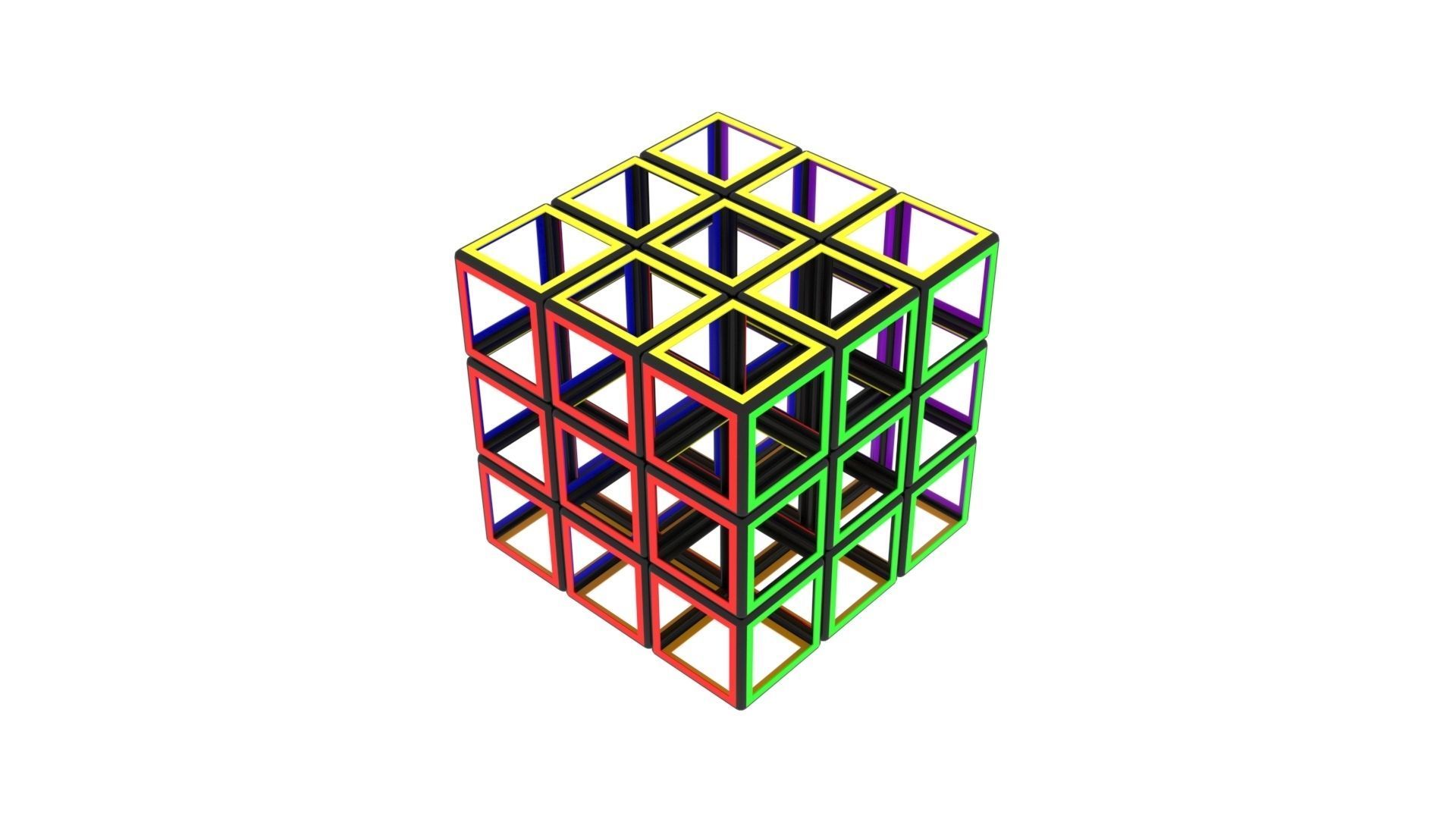 Rubiks Cubes Skeleton Collection 3D model | CGTrader