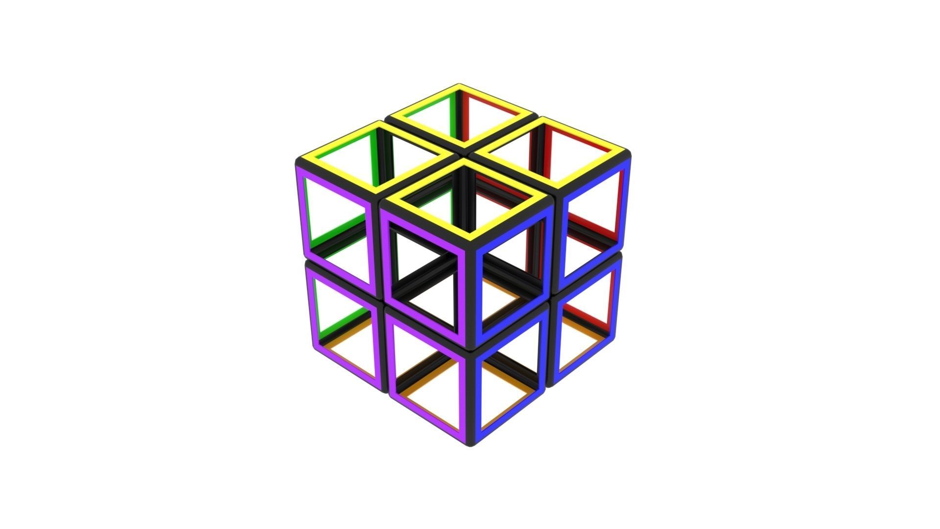 Rubiks Cubes Skeleton Collection 3D model | CGTrader