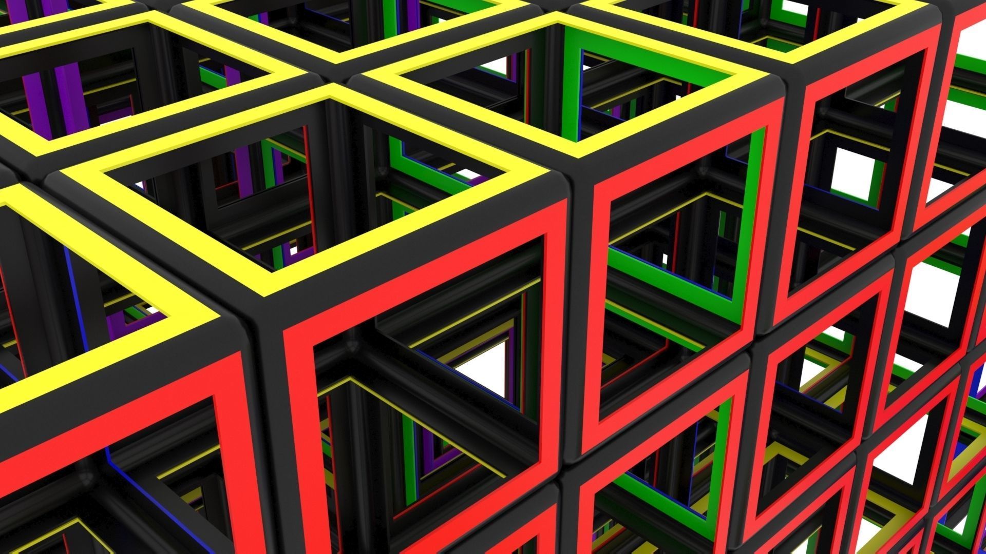 Rubiks Cubes Skeleton Collection 3D model | CGTrader