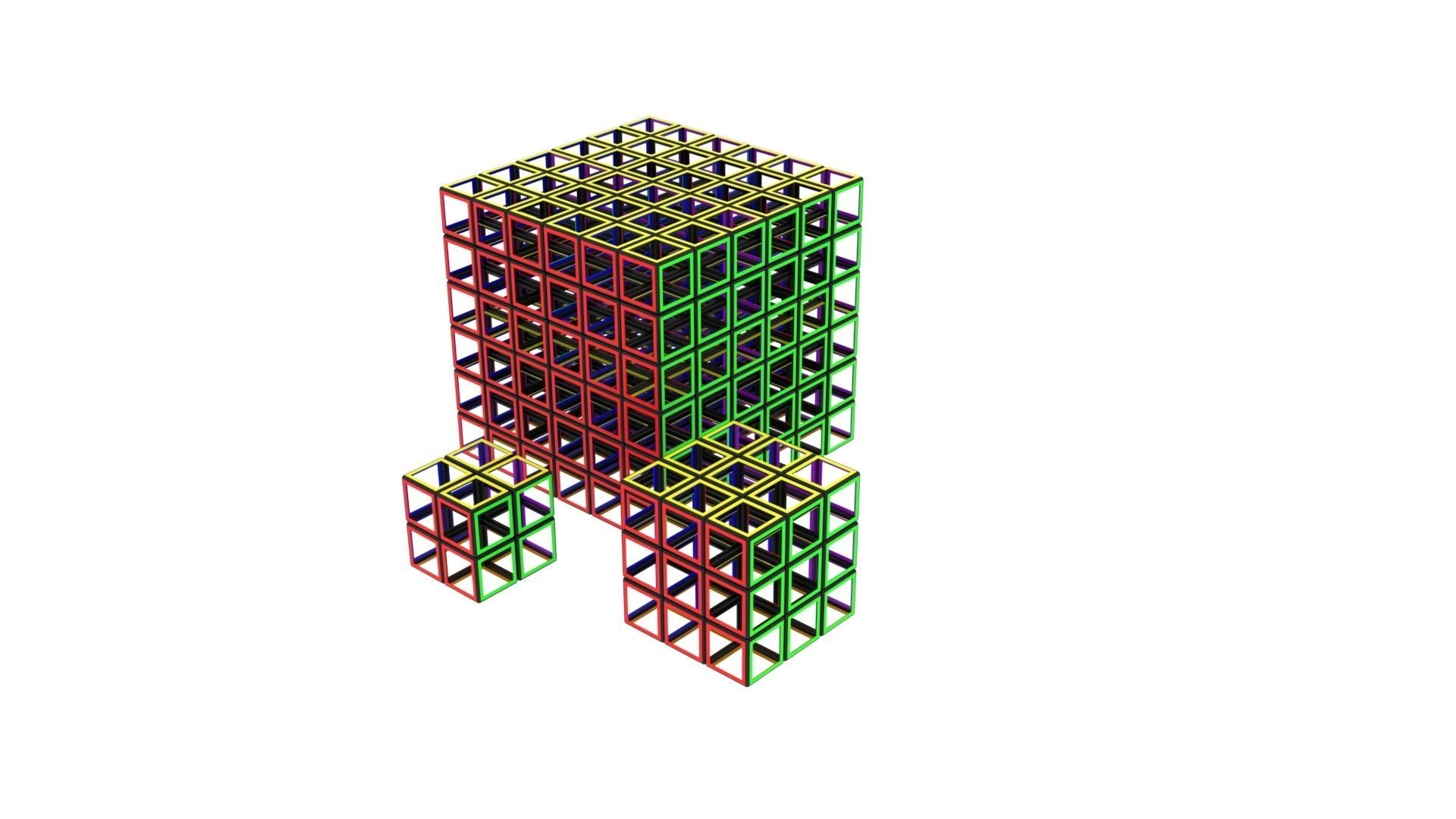 Rubiks Cubes Skeleton Collection 3D model | CGTrader