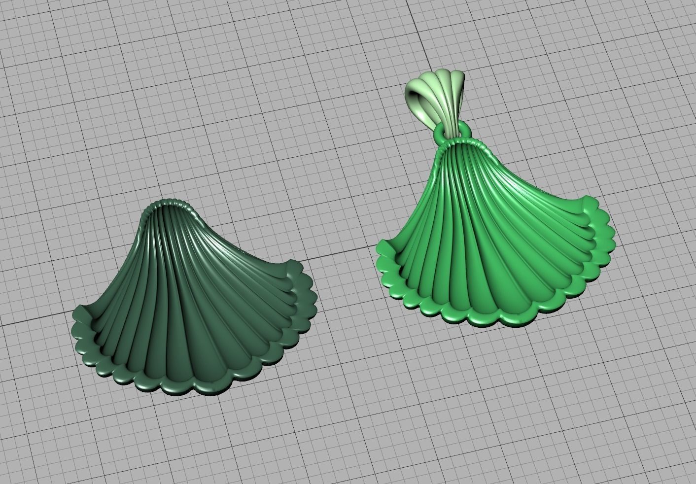 Scallop Shell Pendant Nautical Jewelry Necklace 3D model 3D printable ...