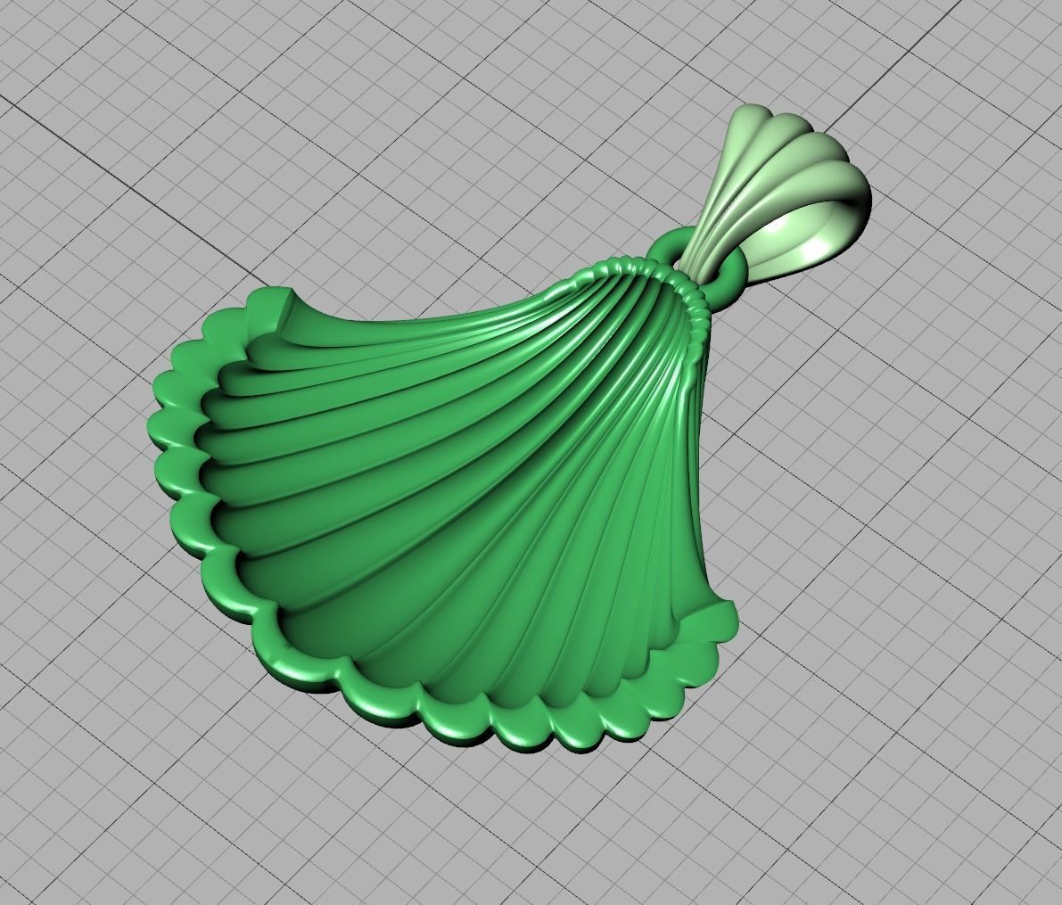 Scallop Shell Pendant Nautical Jewelry Necklace 3D model 3D printable ...