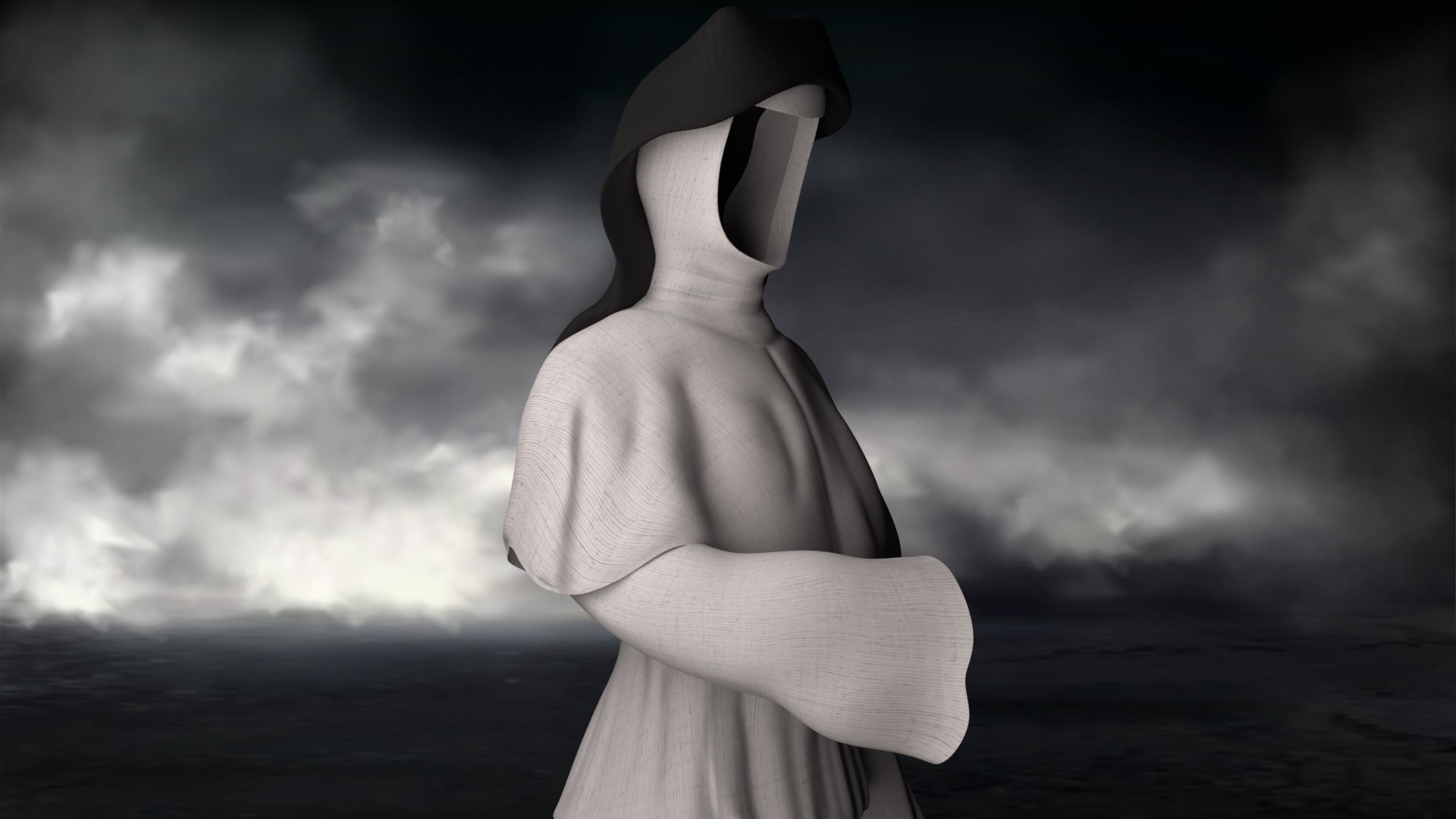 Half Body 3D Nun Outfit for NFT 3D model | CGTrader