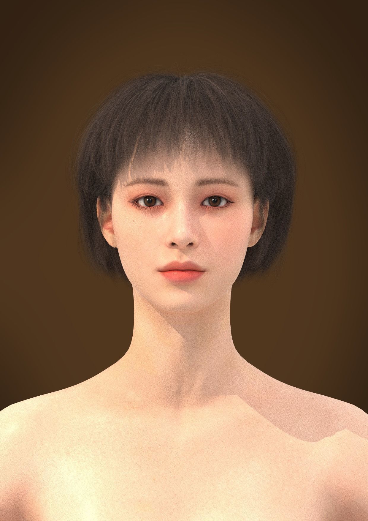 Short hair 037-FV2 for Yuna-FV2 3D model from Clo3D Software 3D model ...