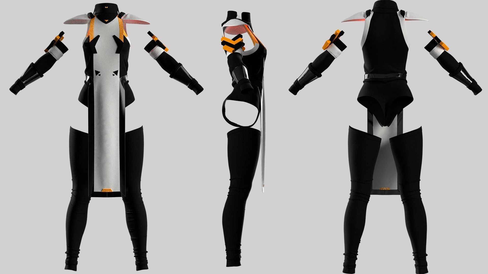 Female TechWear 4 Marvelous Designer Project 3D model | CGTrader