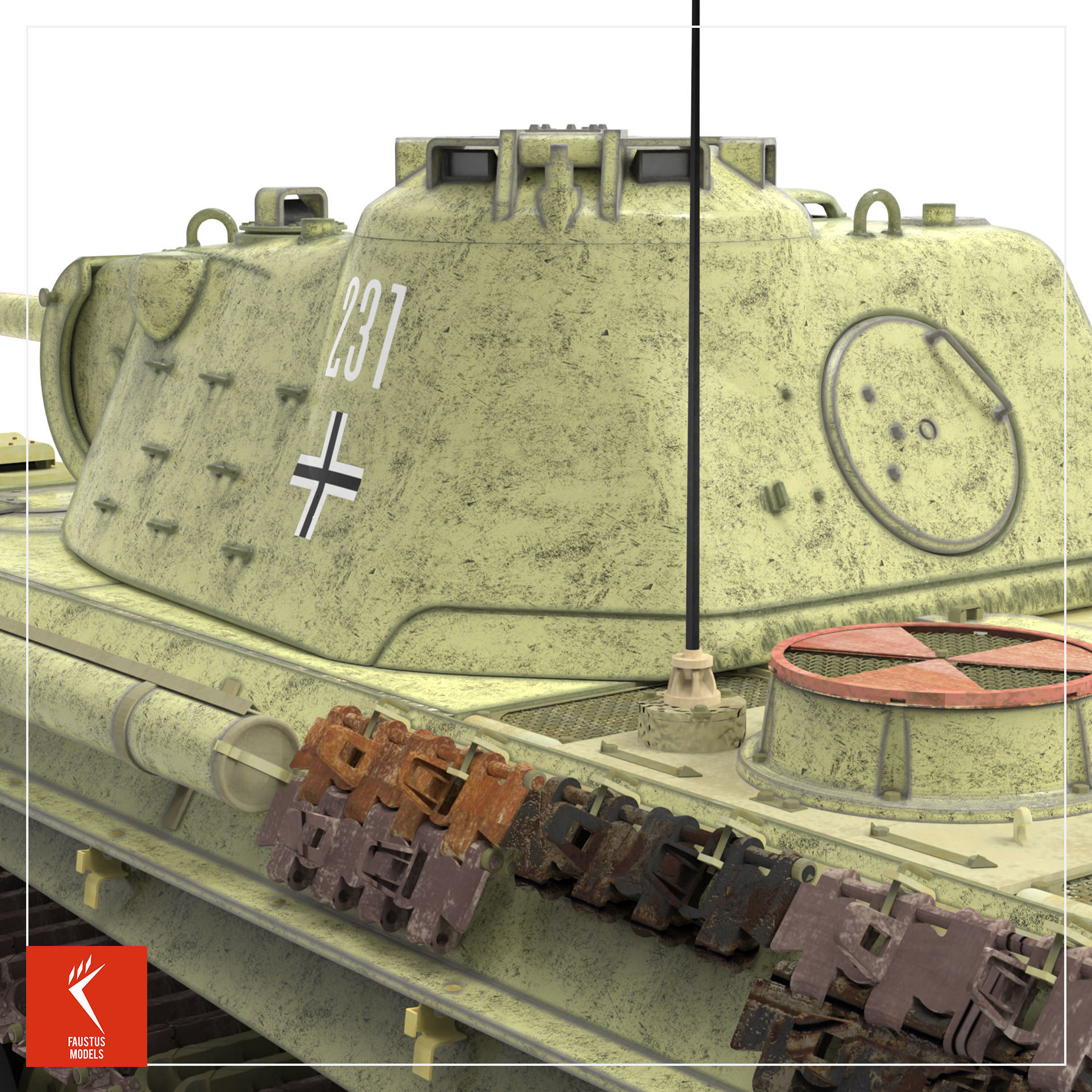 CAST TURRET GUSSTURM FOR PANTHER AUSF G F II 3D PRINT 3D model 3D ...