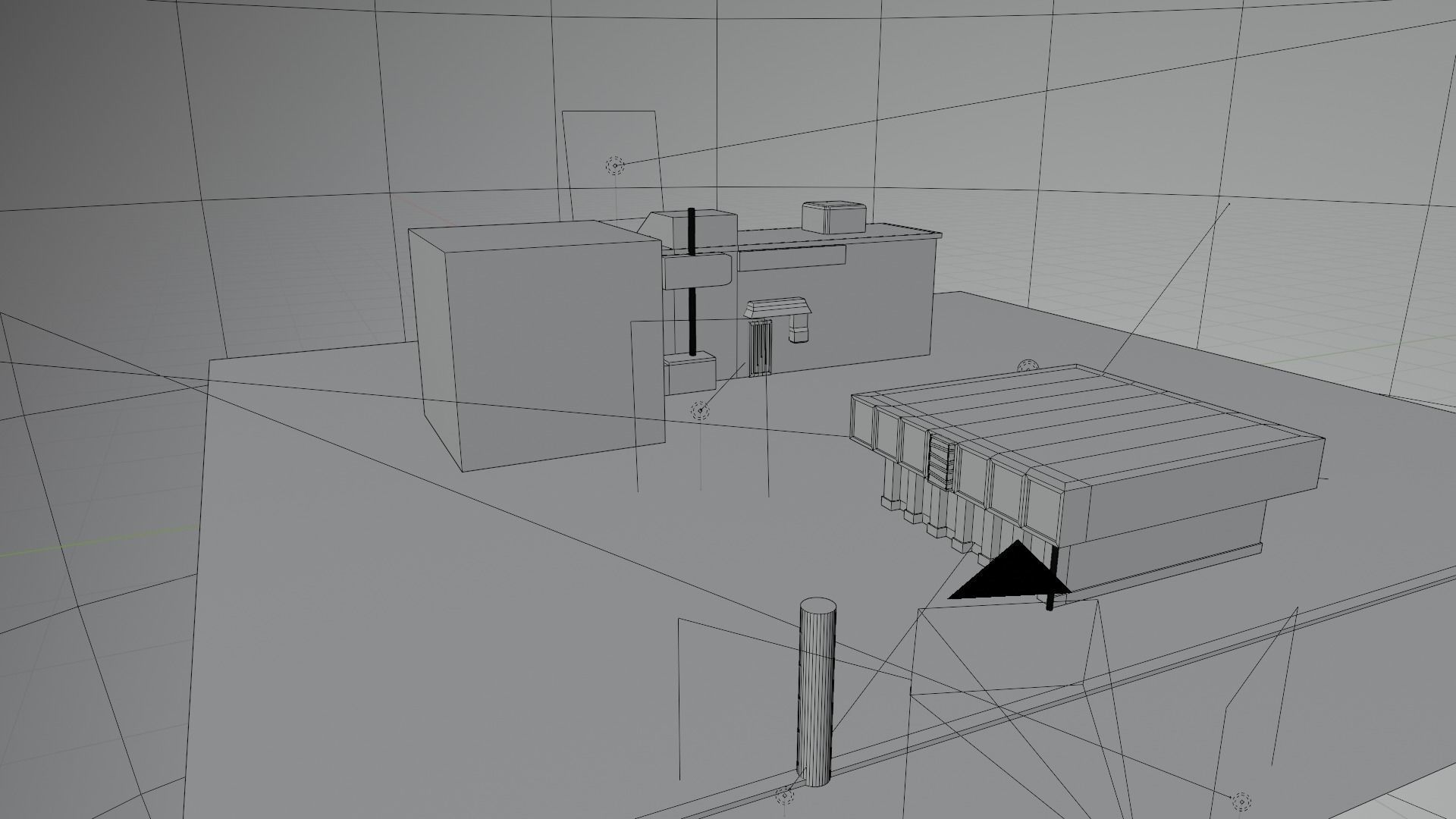 3D model SILENT DEPOT AREA - Low Poly concept art scene VR / AR / low ...